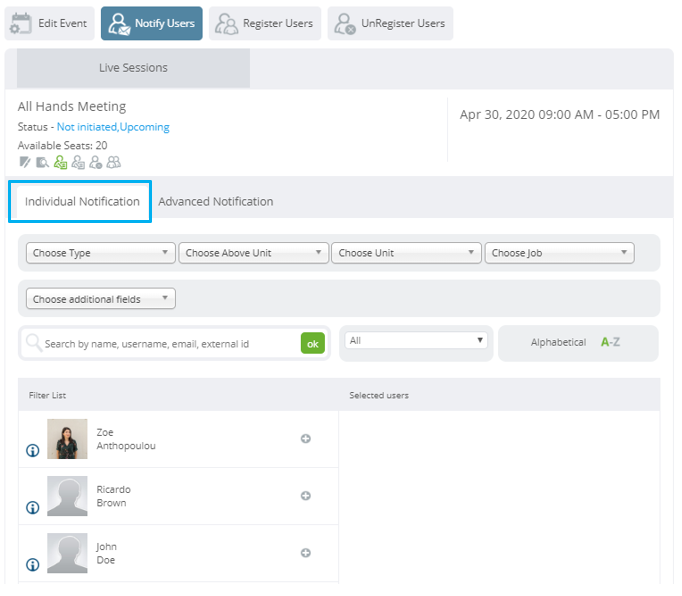 Notifying Learners of an Event – Schoox Support Center