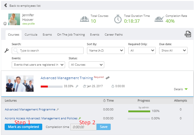 Marking Employees Complete On Courses and Curricula – Schoox Support Center