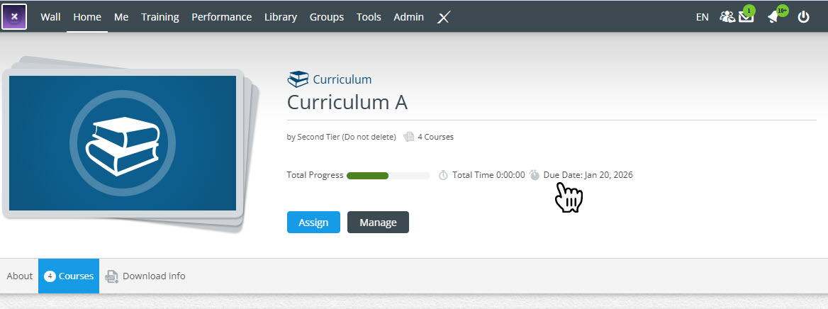 Finding Your Curriculum Due Date – Schoox Support Center