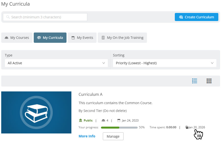 Finding Your Curriculum Due Date – Schoox Support Center