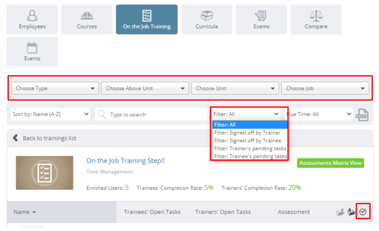 Evaluating On the Job Training – Schoox Support Center