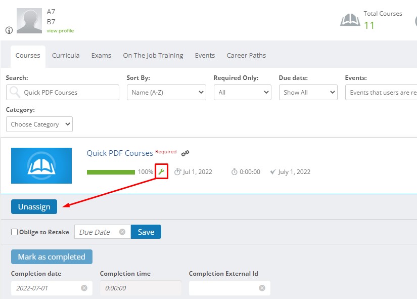 Unassigning Training – Schoox Support Center